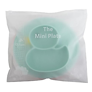 Baby Divided Plate Silicone 2 Set- Portable Non Slip Child Feeding Plate for Children Babies and Kids BPA Free Baby Dinner Plate Microwave Dishwasher Safe