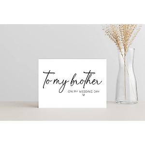 Emily gift To My Brother On My Wedding Day Card - For Sibling Gifts - Thank You Cards For Bridal Party - From Bride Groom