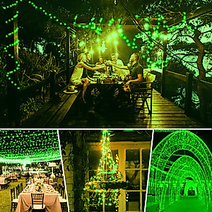 KNONEW Solar String Lights Outdoor [2 Pack] 72FT 200 Led Solar Fairy Lights with 8 Lighting Models, Waterproof Copper Wire Solar Powered Light for Garden Patio Tree Wedding Party Holiday Decor, Green