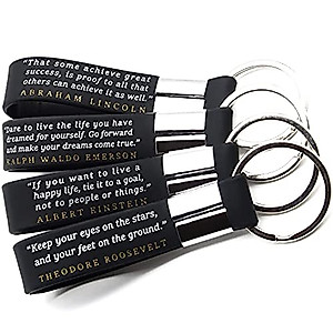 Inkstone 4-Pack of Inspirational Quote Keychains - Perfect for Teacher Appreciation Gifts or Bulk Keychain Purchases