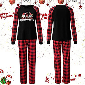 Christmas Pajamas for Family 2023 Couples Matching Pajamas Print Long Sleeve Pjs Set Loungewear Sleepwear Jammies Women