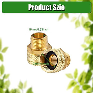 Litorange Lead-Free 2 PCS Swivel 3/4"GHT Female x 1/2"NPT Male Connector,GHT to NPT Garden Hose Adapter Brass Fitting,Garden Pipe Joint Extension Repair Fitting(Pack of 2)