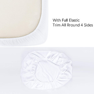 NTBAY 100% Brushed Microfiber Fitted Crib Sheet, Super Soft and Cozy 28x52 Crib Sheet for Standard Crib and Toddler Mattresses, Boys, Girls, Unisex, White, 28x52 Inches