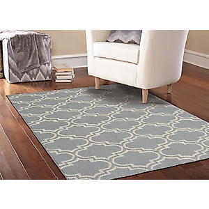 Garland Rug Silhouette Area Rug, 5 by 7-Feet, Silver/Ivory