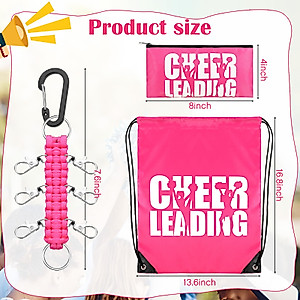Sadnyy 36 Pcs Cheer Gifts Drawstring Backpack Makeup Bag Bows Holder, Portable Travel Pouch Cheerleading Accessories for Teen Girls School College Sport Women Teammates Toiletry Gift