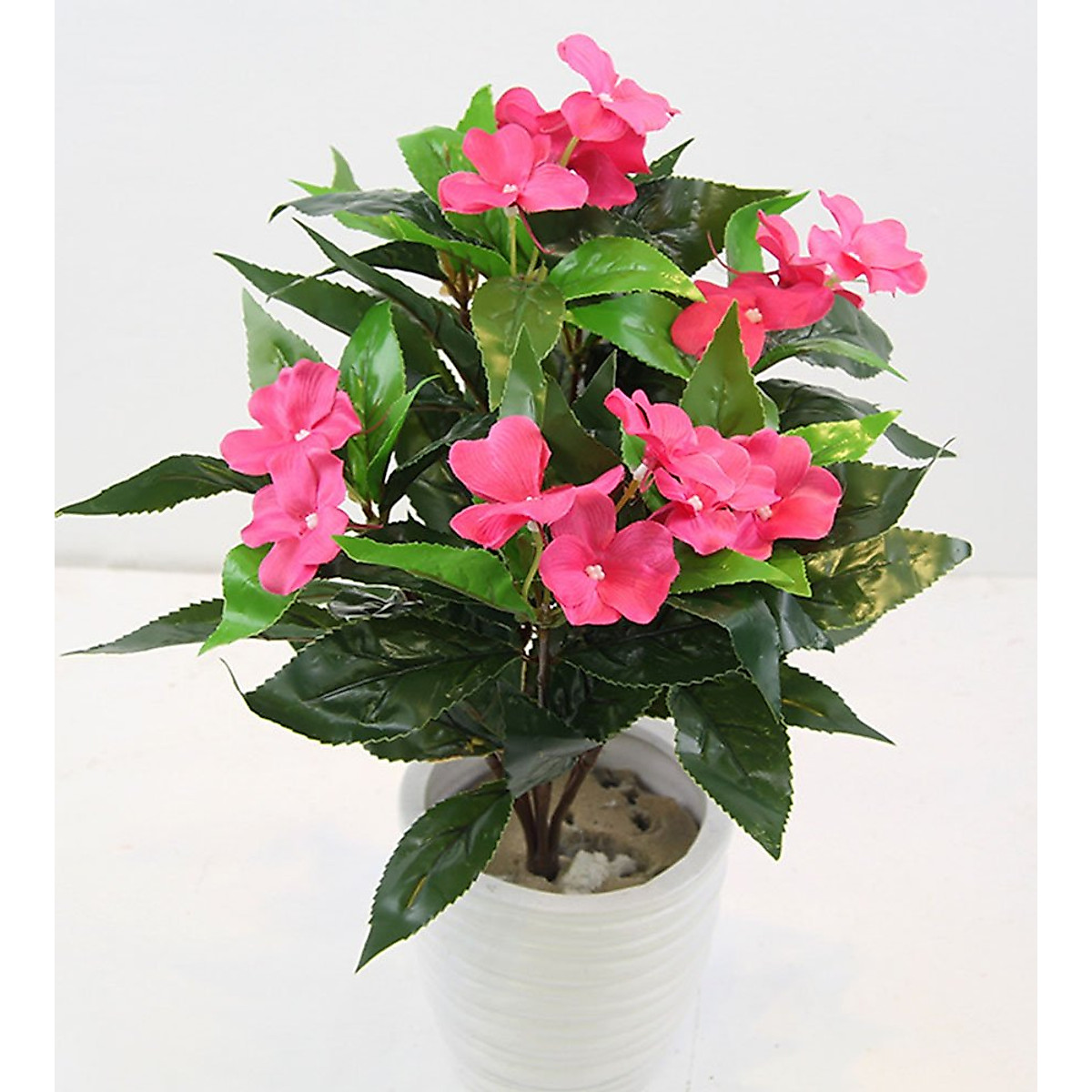 Lopkey Artificial Impatiens Bouquet Flower Patio Lawn Garden Wedding Photo Decor (2Pcs),Pink