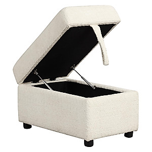 Olodumare 87.7" L-Shaped Sectional Pull Out Sofa Bed Sleeper Sofa,Corner Sofa with Storage Ottoman,2 Throw Pillows,2 Stools,Wireless Charger and Two Hidden USB Ports for Living Room,Small Space,Cream