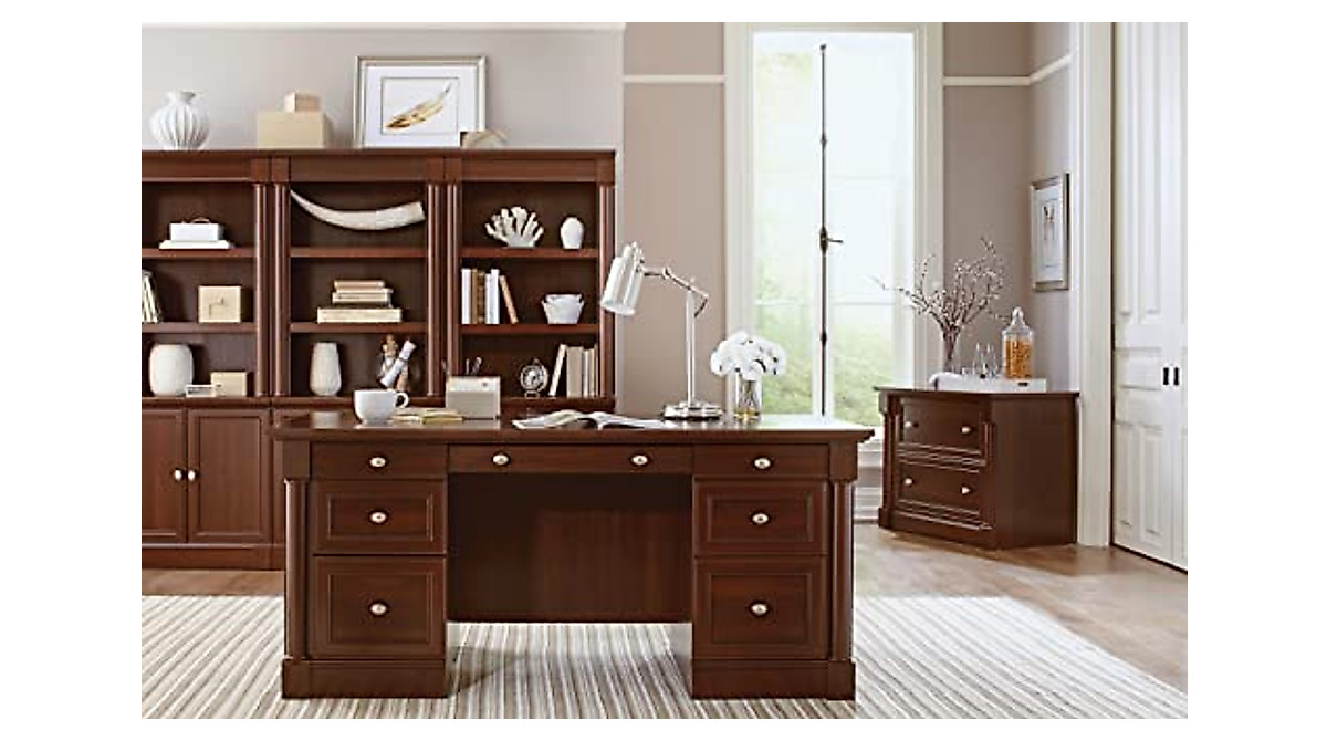 Stylish Sauder Palladia Executive Desk in Cherry Finish