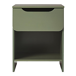 Walker Edison Modern 1-Drawer Simple Nightstand, 20 Inch, Green
