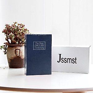 Book Safe with Combination Lock - Jssmst Home Dictionary Diversion Metal Safe Lock Box, SM-BS0405S, Navy Small
