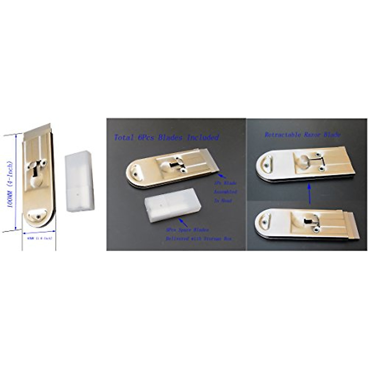 Cooktop Cleaning Scrapers 2Piece Set, Glass Ceramic Hob Cleaning Scrapers, with Spare Blades, Suitable for Glass Ceramic and Induction Cooktops, Window Glass Scrapers 2Pack