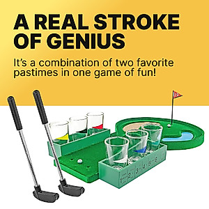 Fairly Odd Novelties Miniature Golf Drinking Game Set, Standard, Green, 1.75oz Glasses – Ultimate Tabletop Fun for Golf Enthusiasts & Party Lovers!