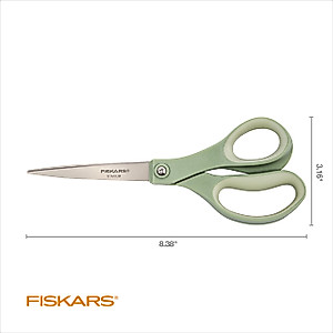 Fiskars Crafts Purpose Titanium Softgrip Fiskars Scissors, 3 Pack, Blue/Pink/Green