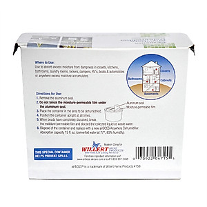 airBOSS Anywhere Dehumidifier, Fights Mildew and Odors, Fragrance Free, No Spills, 10.6 oz, Pack of 6