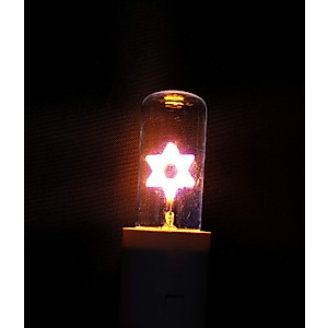 Neon Star Bulb Replacement for Yahrzeit Lamp Fixtures to Memorialize a Loved One