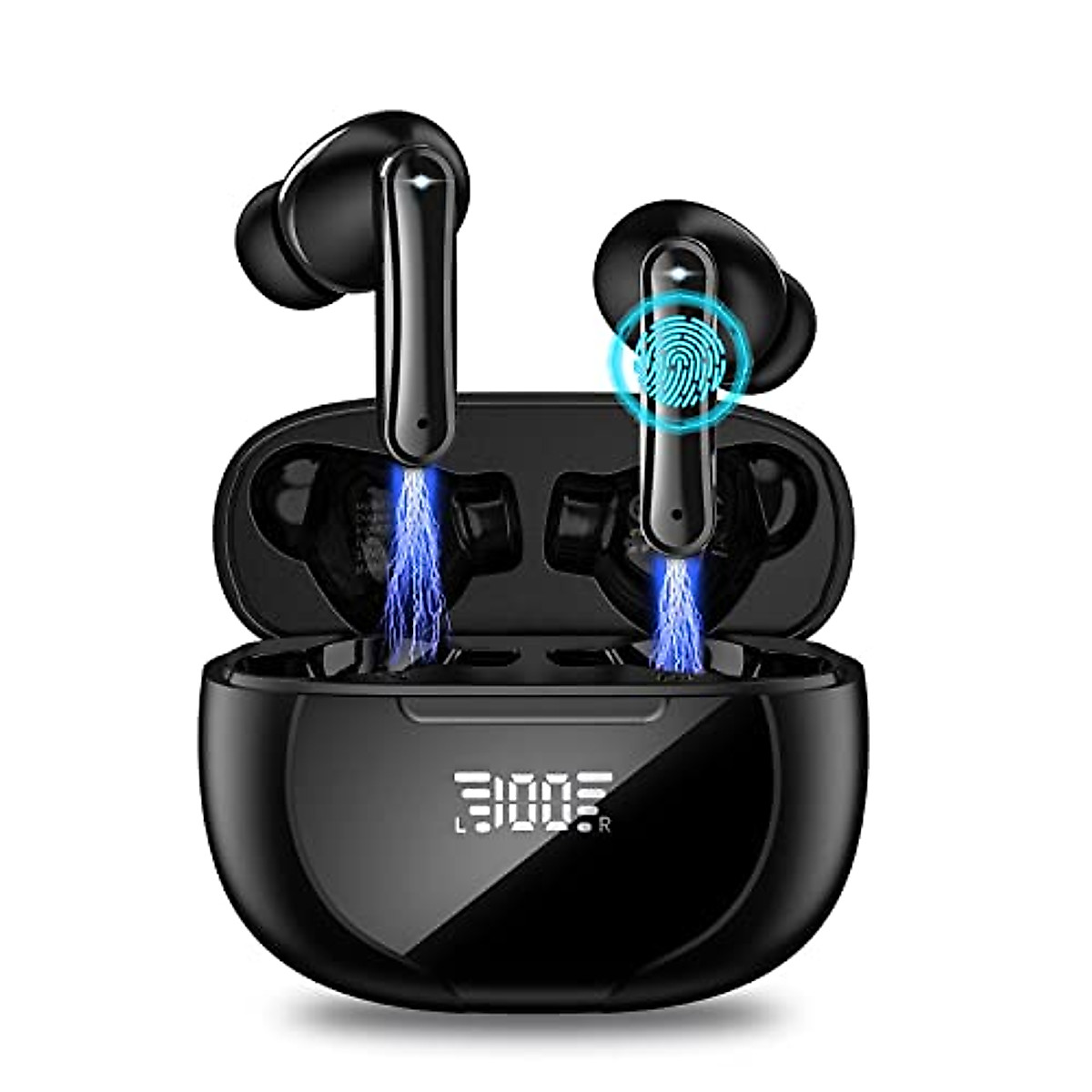 Atapeas Wireless Earbuds, Bluetooth 5.3 True Wireless Stereo Headphones with Charging Case LED Power Display IPX7 Waterproof Earphones TWS Ear Buds with 4 ENC Noise Cancelling Mic for Android iPhone