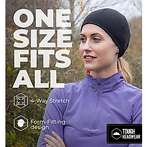 Tough Headwear Women's Running Beanie with Ponytail,Ponytail Beanie Hat,Skull Cap Winter Hat for Women with Hole for Ponytail