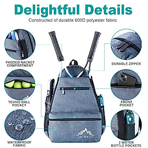 Himal Outdoors Tennis Backpack Tennis Bag - Large Storage Holds 2-3 Rackets and Necessities With Tennis,Pickleball,Racketball,Suitble for Women,Men and Teenagers,Rose Red