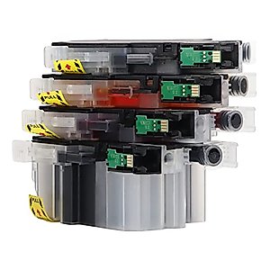 Hilitand 4Pcs Printing Ink Cartridge PP Material 4 Colors Printing Accessory with Ink Inkjet Cartridge for Office Photo Paper Document