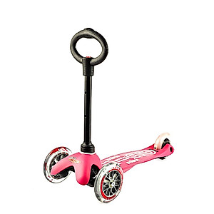 Mini 3in1 Deluxe 3-Stage Ride-on Micro Scooter Toddler Toys for Ages 12 Months to 5 Years - Pink