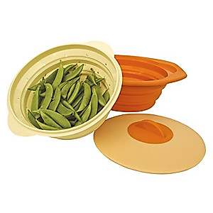 Zoie + Chloe 100% Silicone Family Size Steamer - Collapsible Design with Lid & Detachable Colander