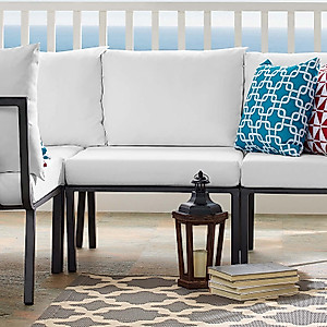 Modway Riverside Outdoor Furniture, Armless Chair, Gray White