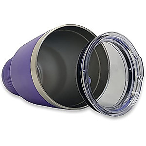 LaserGram 30oz Vacuum Insulated Tumbler Mug, Rugby Player, Personalized Engraving Included (Dark Purple)