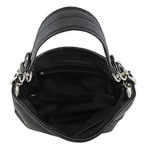 Hobo Shoulder Bag with Big Snap Hook Hardware (Black)