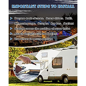 Nizzipum RV Skylight Thick RV Skylight Replacement Durable RV Skylight Cover 18”x26” Fitting 14" x 22" RV Skylight Dome Opening UV Resistant for Camper Trailer Skylight(Clear)