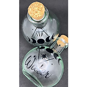 Moon Water Jar, Full Moon Ritual, Moon Phase Glass Bottle, Alter Tools, Stash Jar, Cleansing Tool, Witch Bottle, Cork Bottle, Set intention
