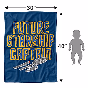 LOGOVISION Star Trek Lightweight Baby Blanket, 30"X40", Future Captains Unisex for Infants Girls & Boys