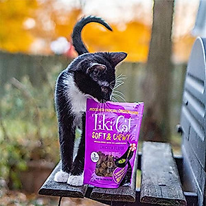 Tiki Cat Grain Free Soft & Chewy Low Calorie Treats for Cats & Kittens - Chicken 2 oz. Bags 8 Pack