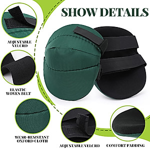 Soudittur Knee Pads for Men Women construction, Thick Foam Cushion & Adjustable Straps, Soft Knee Pads for Work, Cleaning Floors, Gardening, Household Chores, Roofing (2 Pack, Green)
