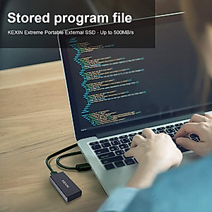KEXIN 120GB Portable External SSD - Up to 400MB/s - USB-C, USB 3.1 Mini Game Drive Solid State Flash Drive Disk, Compatible with Mac OS, Windows, Laptop, X-Box, PS4