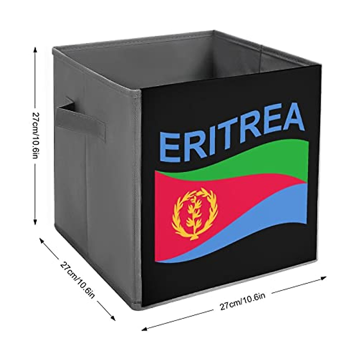 Flag of Eritrea Collapsible Storage Bins Basics Folding Fabric Storage Cubes Organizer Boxes with Handles