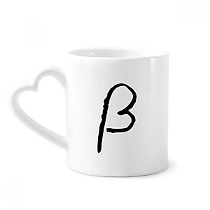 Greek Alphabet Beta Black silhouette Mug Coffee Ceramic Drinkware Glass Heart Cup