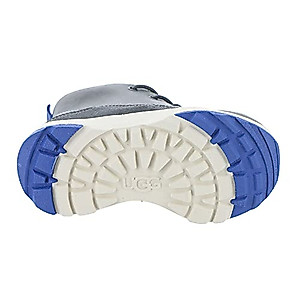 UGG K Canoe III Weather Sneaker, Charcoal/Classic Blue Leather, 6 US Unisex Big Kid