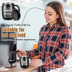 Vesici 4 Pcs Coach Appreciation Gifts 16 oz Insulated Travel Coach Mug Stainless Steel Coffee Tumbler Double Wall Cup for Men Women Soccer Football Basketball Thank You Gifts(Black)