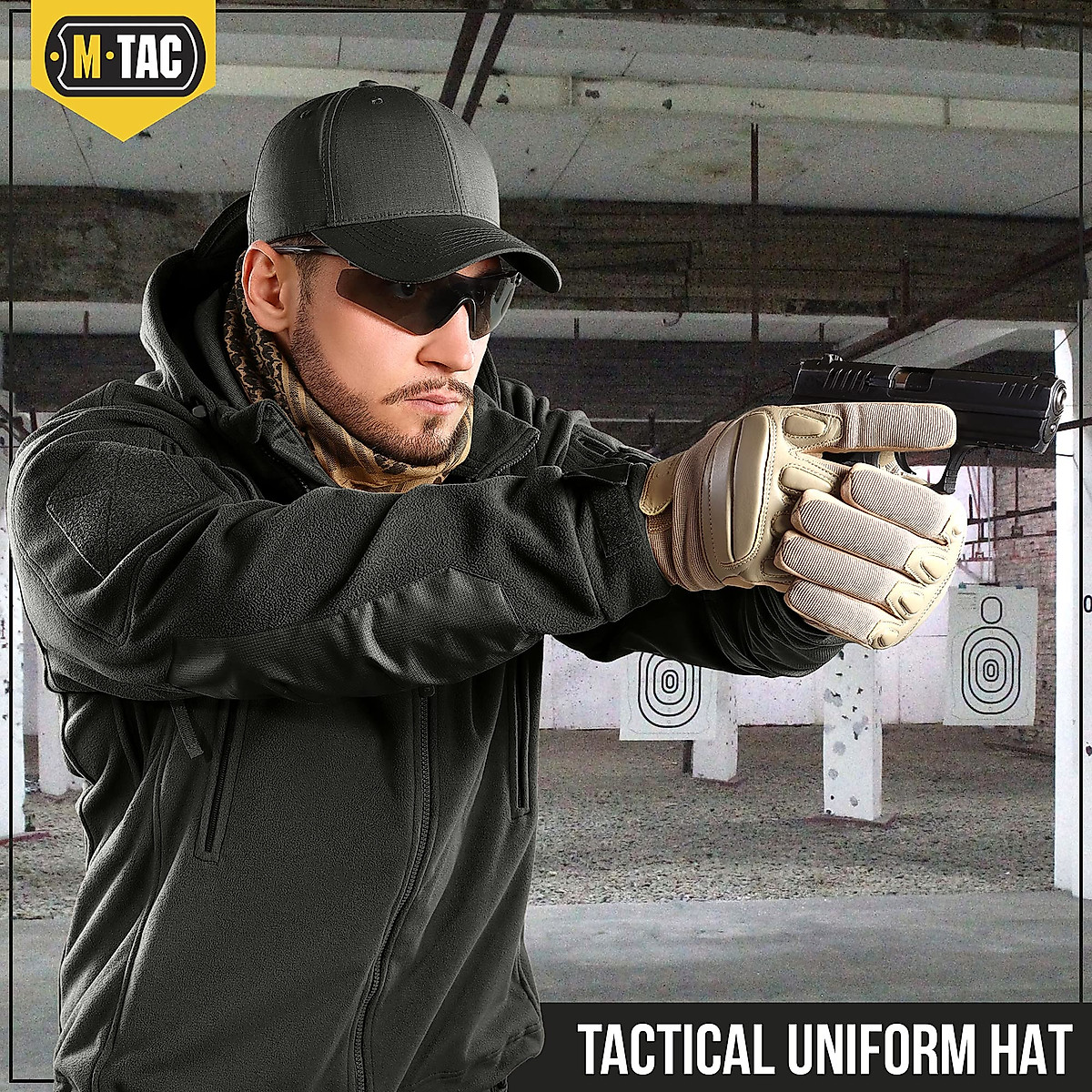 M-Tac Tactical Baseball Cap - Adjustable Plain Workout Ball Cap, Ripstop Hats for Men and Women (Black, M)