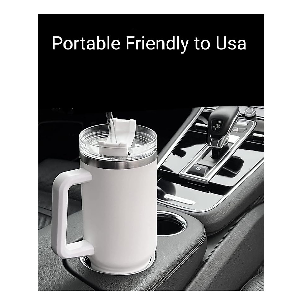 HOT&COOL 40oz Tumbler with Handle, Insulated Tumbler with Straw, Insulated Cup,Reusable Insulated Travel Mug, Leak Proof Tumbler for Iced & Hot Coffee,Tea or Water & Much More, Gift him/her