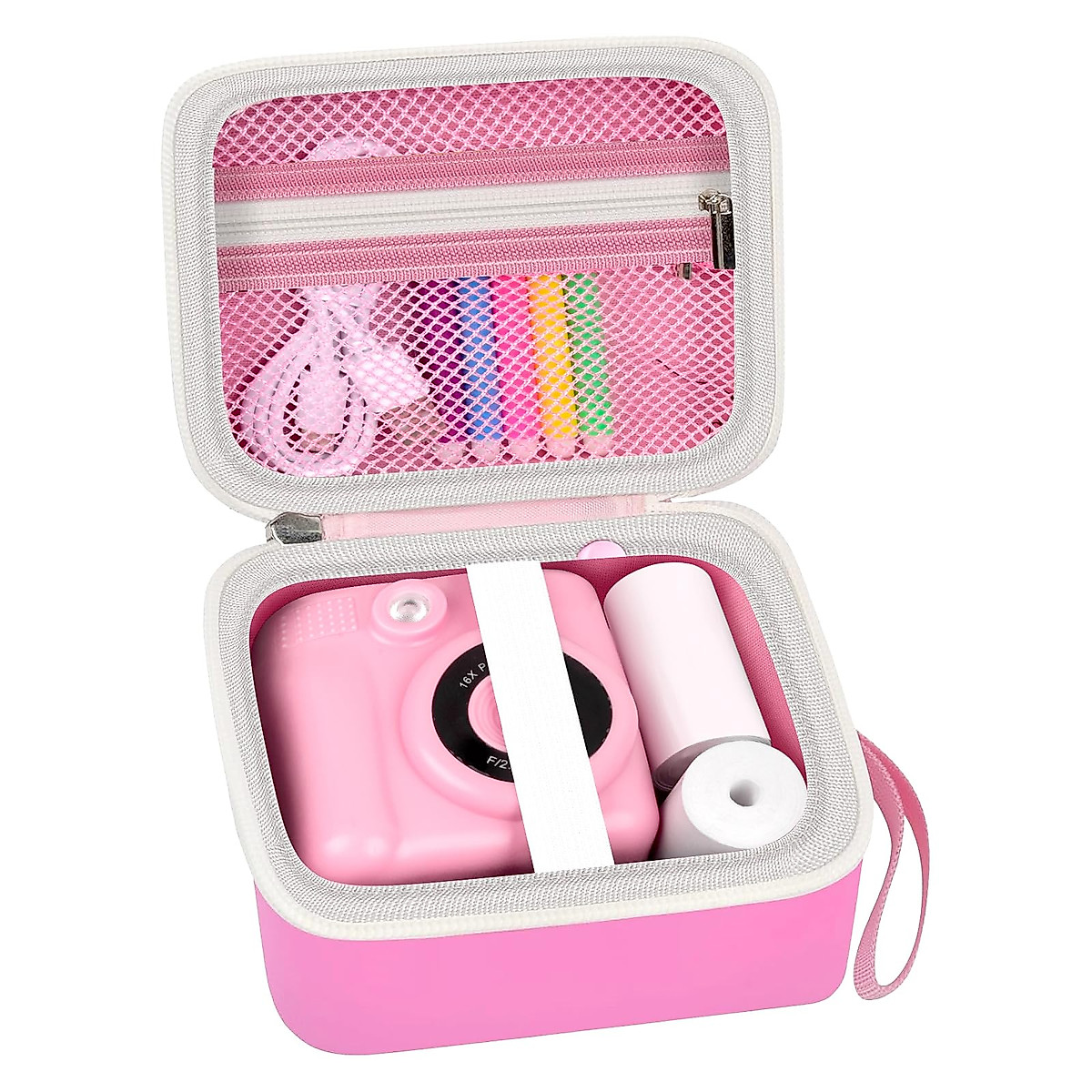 Kids Instant Print Camera Case Compatible with ESOXOFFORE for Dylanto for DUDUDRAGON for GKTZ for Dafotil for Careenoah for Aasonida Toddler Digital Prints Paper Storage Bag (Box Only) Light Pink