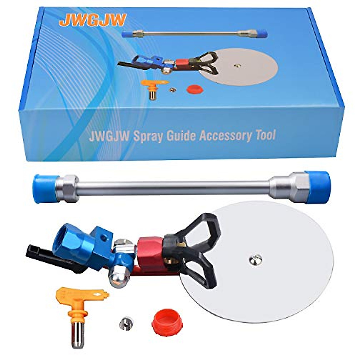 JWGJW 120025 Spray Guide Accessory Tool for All Airless Paint Sprayer 7/8" w/ 517 Tip with 10 Inch Extension Pole