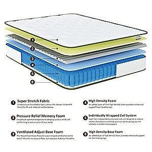 Crystli Full Size Mattress 10 Inch Memory Foam Mattress Hybrid Bed Mattress with Wrapped Innersprings CertiPUR-US Certified Medium Firm Bed-in-a-Box Pressure Relieving Supportive Full Mattress
