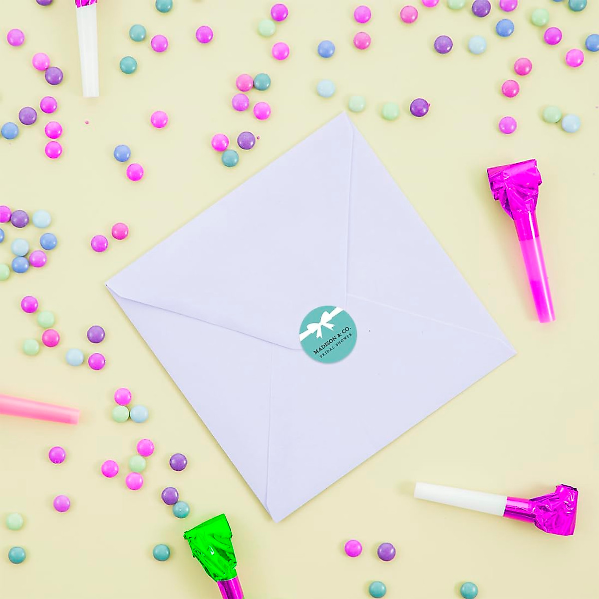 Andaz Press Personalized Chocolate Drop Labels Stickers Single, Madison & Co Bridal Shower, 216-Pack, Custom Made Name, Fits Bride & Co Themed Kisses Party Favors, Gifts, Decor Decorations