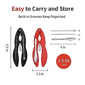 ADORAMBLING 2PCS Crab Crackers and Tools Multifunctional Crab Leg Crackers Efficient Lobster Crackers Sturdy Seafood Crackers and Tools Portable Lobster Crackers and Picks Set Crab Claw Crackers