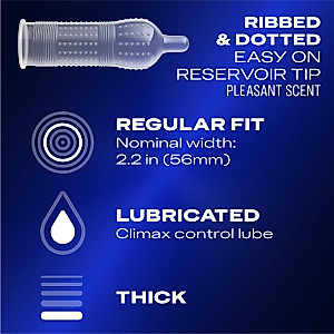 Durex Performax Intense Condoms, Ultra Fine, Ribbed, Dotted with Delay Lubricant Natural Rubber Latex Condoms for Men, FSA & HSA Eligible, 3 Count (Pack of 3)