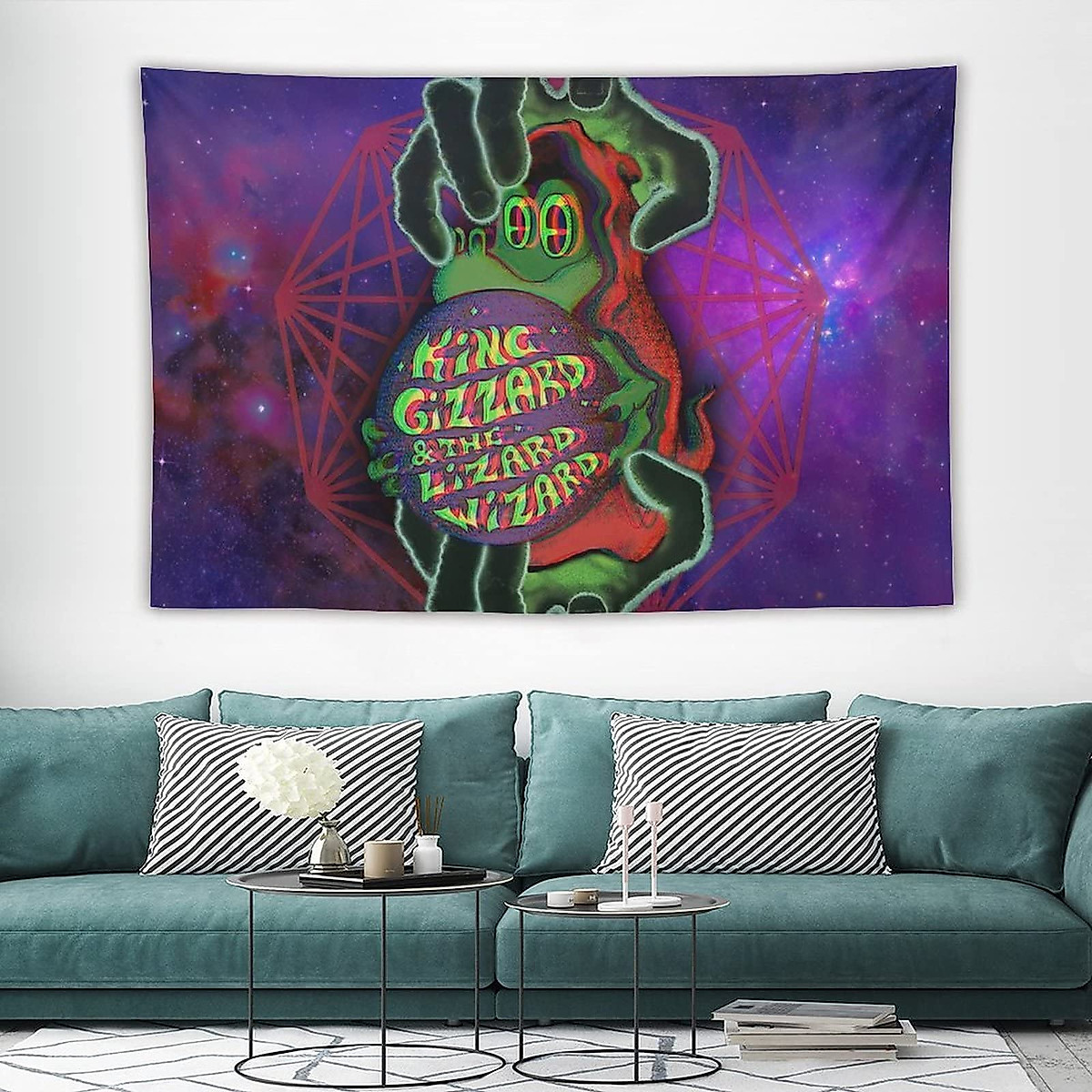 YWVWY King Gizzard And The Lizard Wizard Poster Vinyl Polyester Tapestry Wall Art Print Gift Picture Painting Tapestries Artwork Bedroom Home Decor 40"x60"