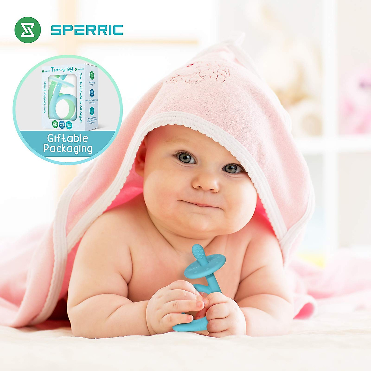 Baby Teething Toys, 100% Food-Grade Silicone Teethers for Babies 0-6 Months Infant, Baby Teether Toys 0-6 Months BPA Free Baby Chew Toys for Sucking Needs, Baby Teething Toy