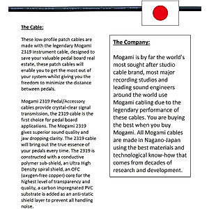 WORLDS BEST CABLES 6 Units - 6 Inch -Pedal, Effects, Patch, instrument cable CUSTOM MADE made using Mogami 2319 wire and Eminence Gold Plated ¼ inch (6.35mm) R/A Pancake type Connectors