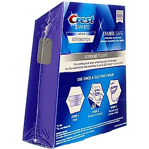 Crest 3D No Slip Whitestrips Dental Whitening Kit Supreme Flexfit - 21 Treatments, Pack of 4